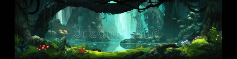 The Image Depicts a 2D Game Environment Stock Illustration ...