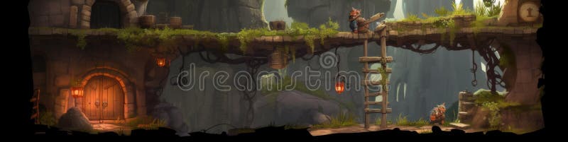 The Image Depicts a 2D Game Environment Stock Illustration ...