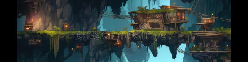 The Image Depicts a 2D Game Environment Stock Illustration ...