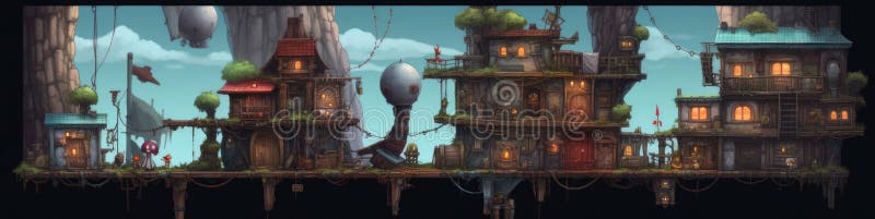 The Image Depicts a 2D Game Environment Stock Illustration ...