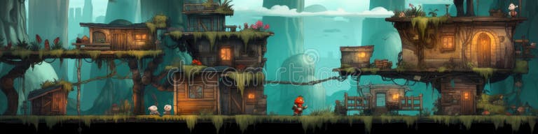 The Image Depicts a 2D Game Environment Stock Illustration ...
