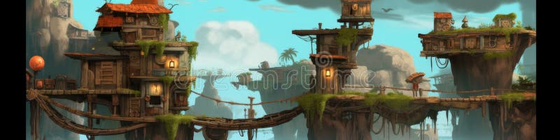 The Image Depicts a 2D Game Environment Stock Illustration ...