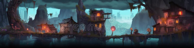 The Image Depicts a 2D Game Environment Stock Illustration ...