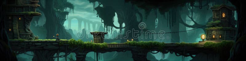 The Image Depicts a 2D Game Environment Stock Illustration ...