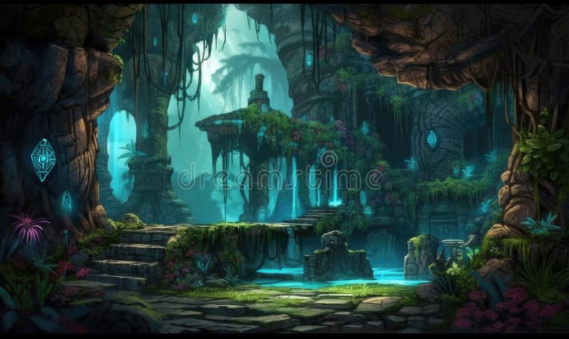 The Image Depicts a 2D Game Environment Stock Illustration ...