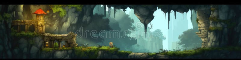 The Image Depicts a 2D Game Environment Stock Illustration ...