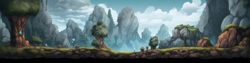 The Image Depicts a 2D Game Environment Stock Illustration ...