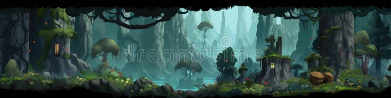 The Image Depicts a 2D Game Environment Stock Illustration ...