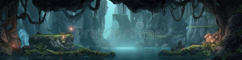 The Image Depicts a 2D Game Environment Stock Illustration ...
