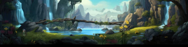 The Image Depicts a 2D Game Environment Stock Illustration ...