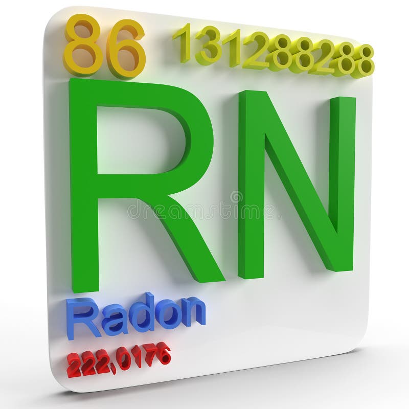 3d Radon Card of the Periodic Table of Elements Stock Illustration ...