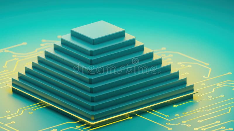 AI-Generated Circuit Pyramid Stock Illustration - Illustration of chip ...