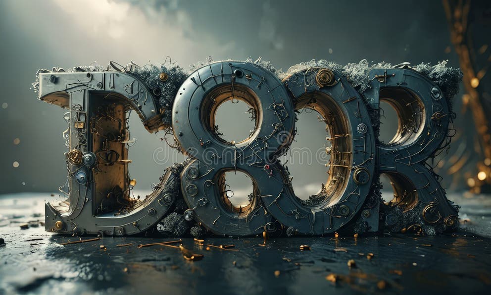3D the Word "DOLOR" in Dark, Moody Style, with Metallic Texture and ...