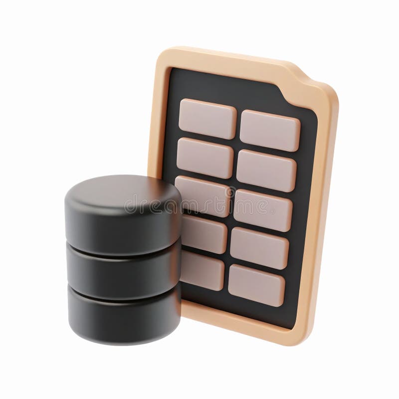 Database Storage Icon with Cylindrical Stack and Server File ...