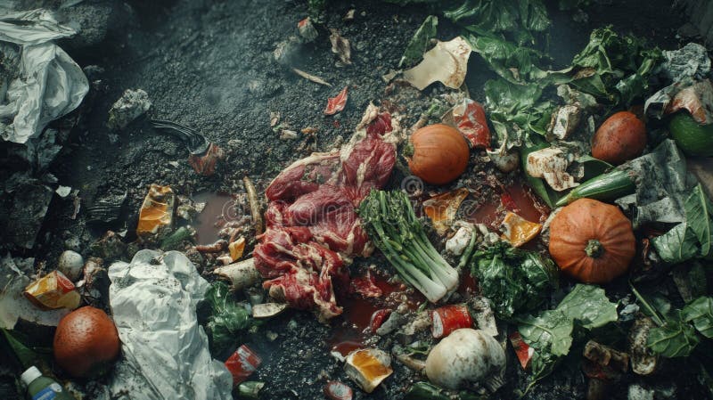 Decomposing Leftovers with Vegetables and Meat in Urban Setting Stock ...