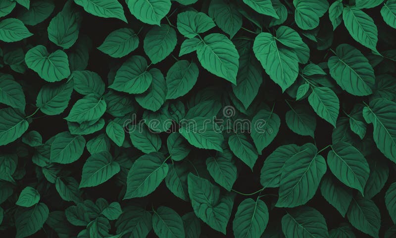 Dense, Lush Green Plant with Overlapping Leaves Creates Textured ...