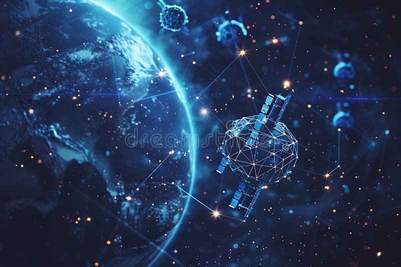 Global Network Connectivity: Satellite Communication in Space Stock ...
