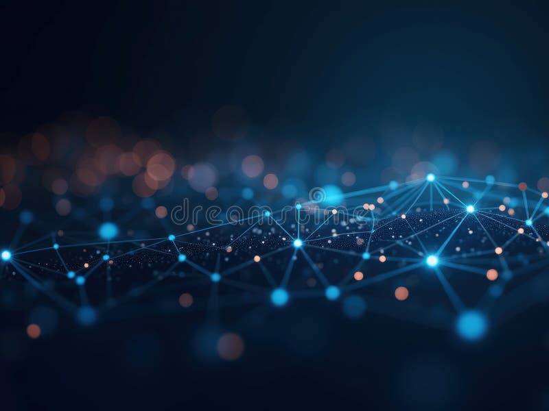 Image Depicts a Digital Art Network, Illustrating Data Flow with ...