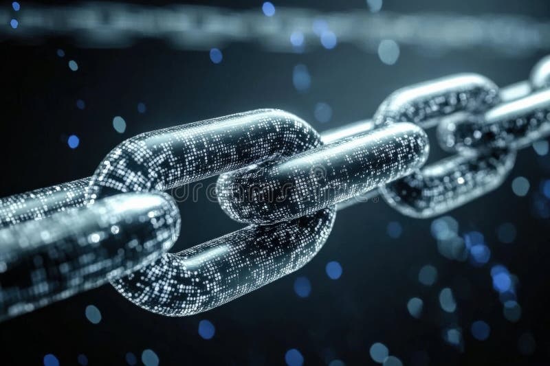 Digital Chain of Connection: Interconnected Systems Stock Illustration ...