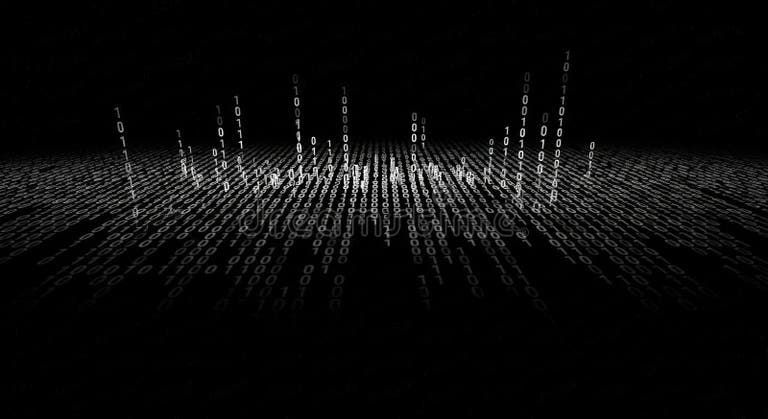 Binary Code Matrix Digital Rain Abstract Stock Illustration ...