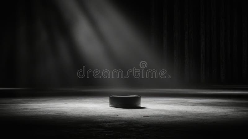 A Spotlight Illuminates a Single Object in a Dark Room. Stock Photo ...