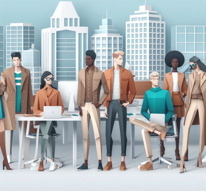 Brightly Lit Modern Office Setting with Employees Engaged in Various ...