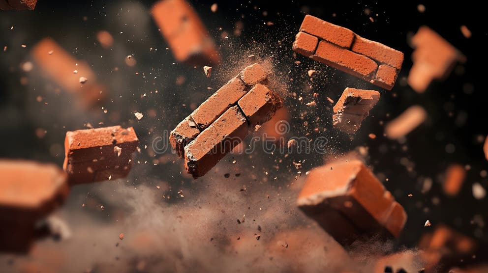 Exploding Bricks Stock Illustrations – 123 Exploding Bricks Stock ...