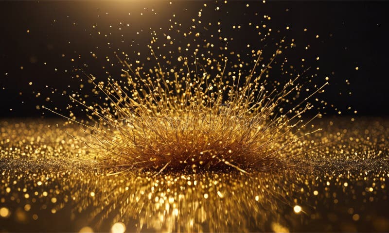 Golden Splash Water Droplets Creates Dynamic and Sparkling Effect ...