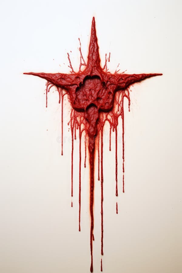 Star Shaped Symbol Dripping Red Blood. Horror Concept. Witchcraft ...