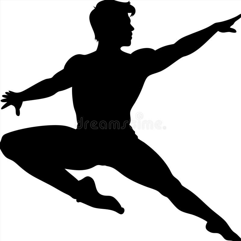 Dynamic Ballet Dancer Silhouette Jumping Pose for Artistic Projects ...