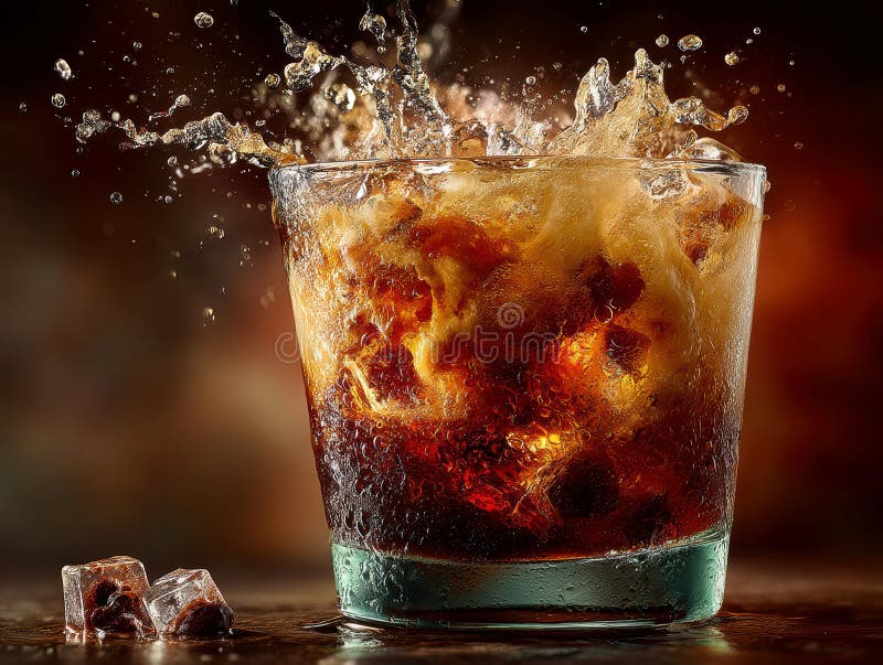 Image Depicts a Dynamic, Effervescent Scene of Soda Consumption with ...