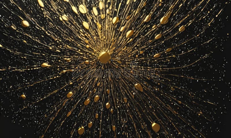 Digital Golden Explosion, with Central Explosion Surrounded by ...