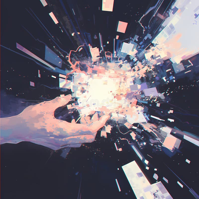 A Dynamic Splash of Pixelized Colors Stock Illustration - Illustration ...