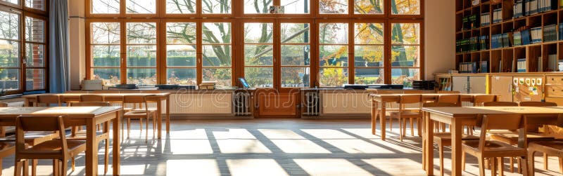 Shortage of Teachers in German Schools - Empty Classroom with Desk ...