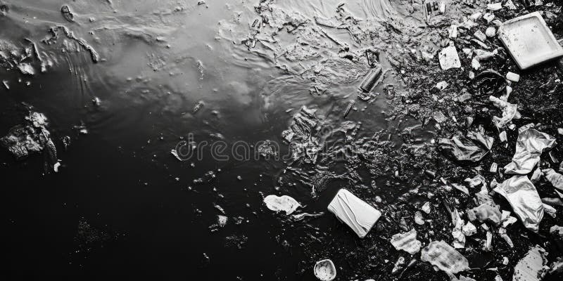 Environmental Debris in Water - a Marine Pollution Problem Stock Photo ...