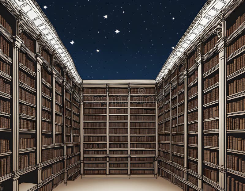 This Image Depicts an Expansive, Empty Bookshelf Standing in the Heart ...