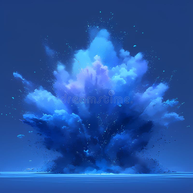 Vibrant Blue Explosion stock illustration. Illustration of motion ...
