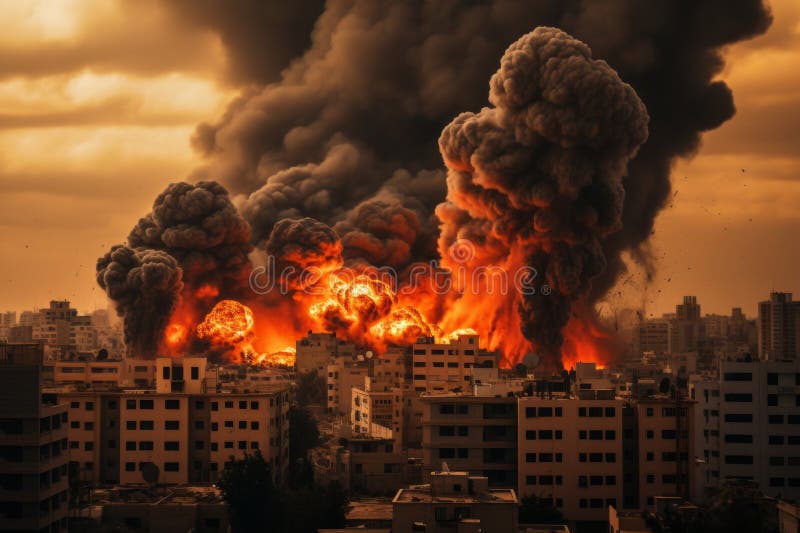 A Dramatic Scene Unfolds with Intense Flames and Thick Black Smoke ...