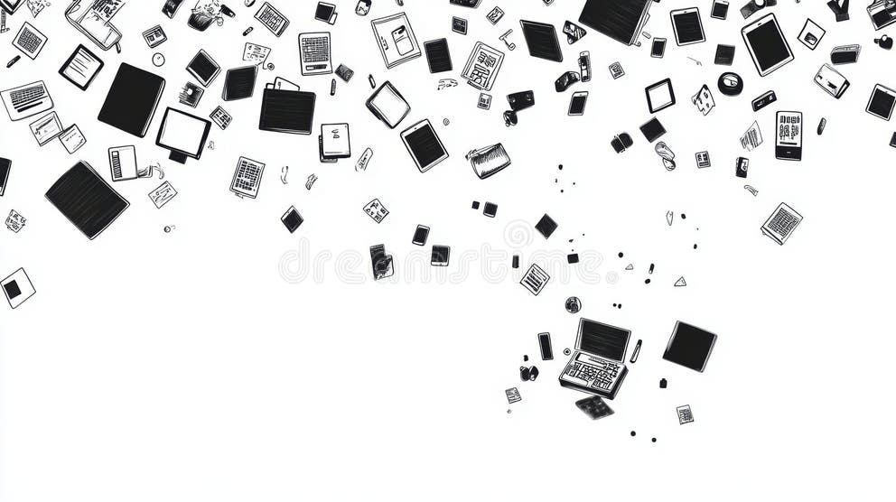 Digital Device Rain stock illustration. Illustration of electronics ...