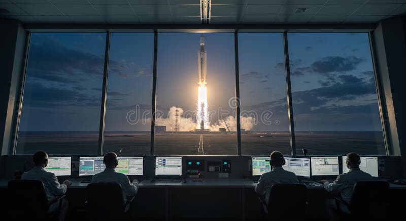 Night Launch Control stock photo. Image of astronomy - 375818574