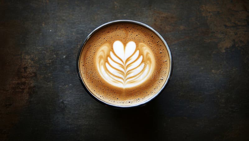 The Image Depicts a Frothy Espresso Beverage from Directly Above ...