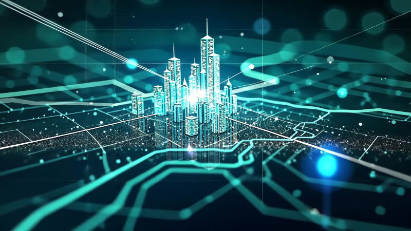 Smart City Network stock footage. Video of global, glowing - 366578456
