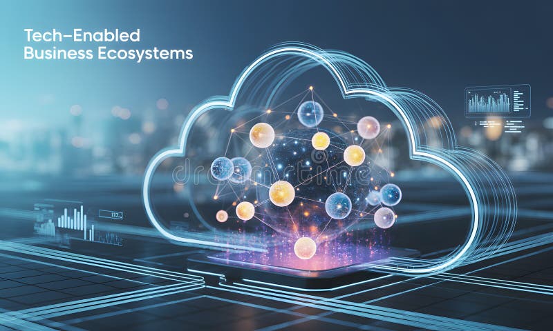 Tech-Enabled Business Ecosystems Stock Illustration - Illustration of ...