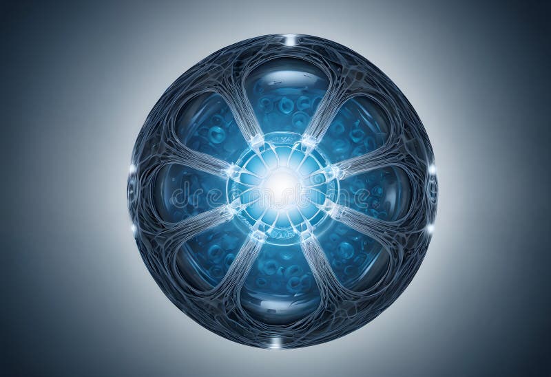 Futuristic Glowing Sphere with Intricate Web Patterns Stock ...