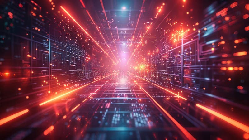 Futuristic Retro Grid: Abstract S Sci-Fi Background Stock Illustration ...