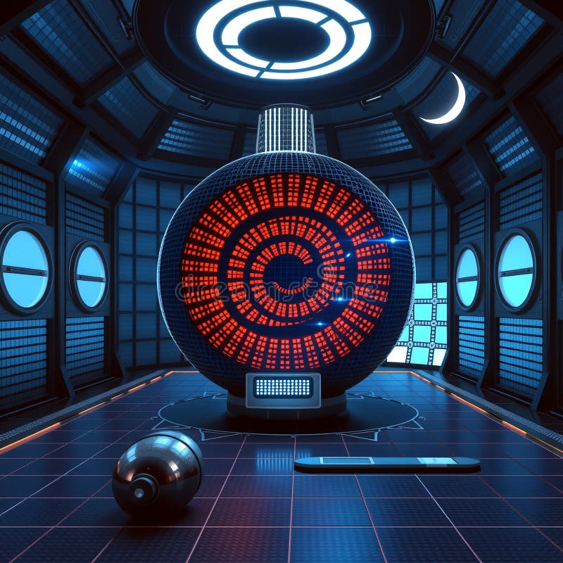 Sci-Fi Futuristic Control Room Stock Image - Image of equipment ...