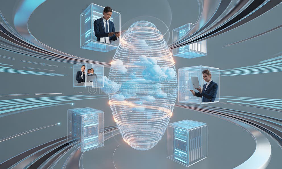 Global Cloud Network stock illustration. Illustration of transfer ...