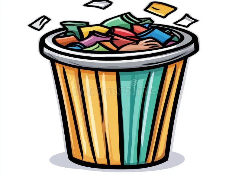 An Image Depicts a Garbage Can Packed with Trash and Other Items ...