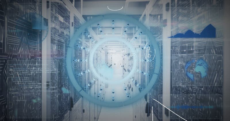 The Image Depicts a Global Network of Computer Servers Processing Data ...