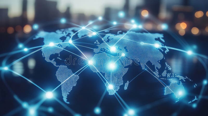 Global Network Connection and Interconnectivity Stock Illustration ...